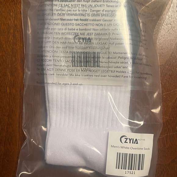 ZYIA | Accessories | Nwt Zyia Mens White Overtime Socks | Poshmark